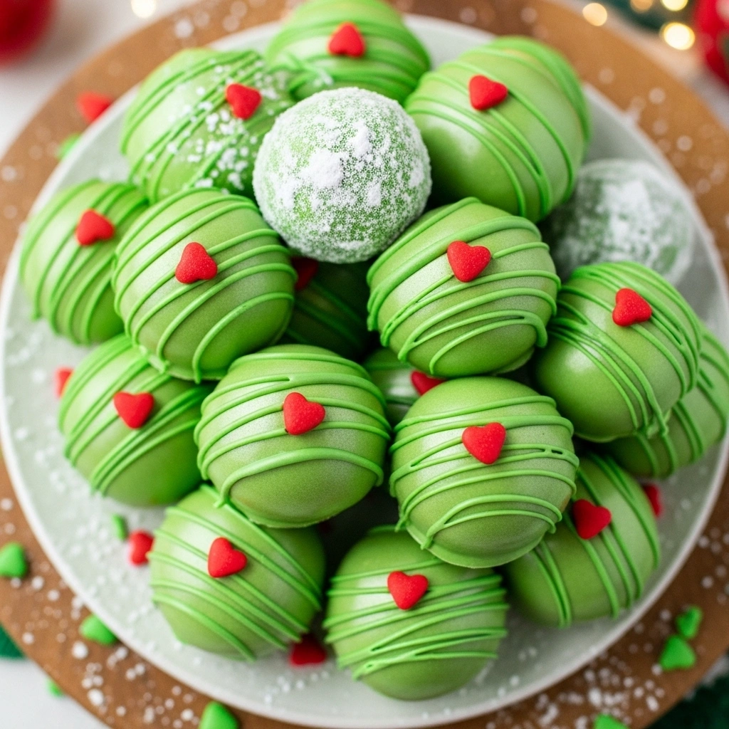 No-Bake Grinch Oreo Balls (Easy Christmas Treat with 3 Main Ingredients) - Flavor Cosmos